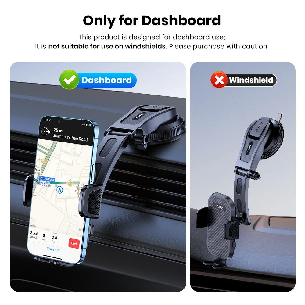 TOPK D42C Phone Mount For Car Dashboard – TOPK Official Store